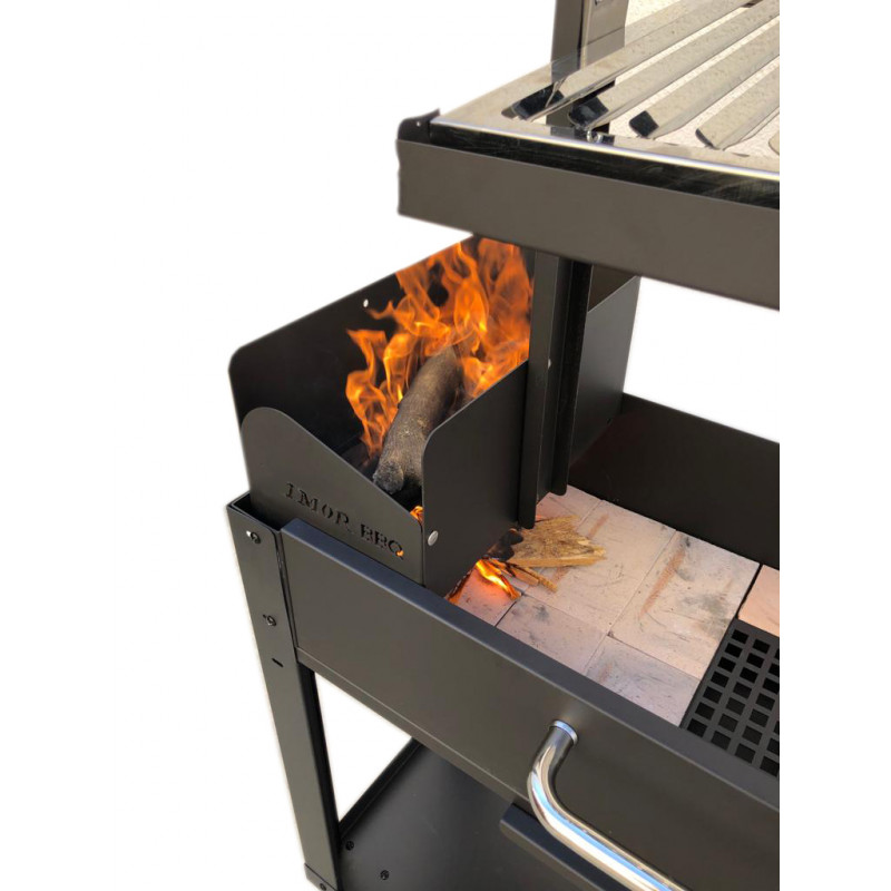 BARBECUE WITH BRAZIER FOR CHARCOAL AND WOOD, IMOR®, MOD. LENAGRILL, V-GRILL