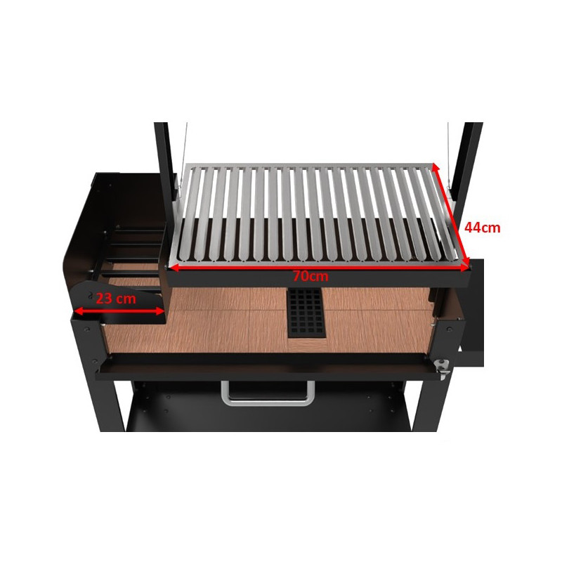 BARBECUE WITH BRAZIER FOR CHARCOAL AND WOOD, IMOR®, MOD. LENAGRILL, V-GRILL